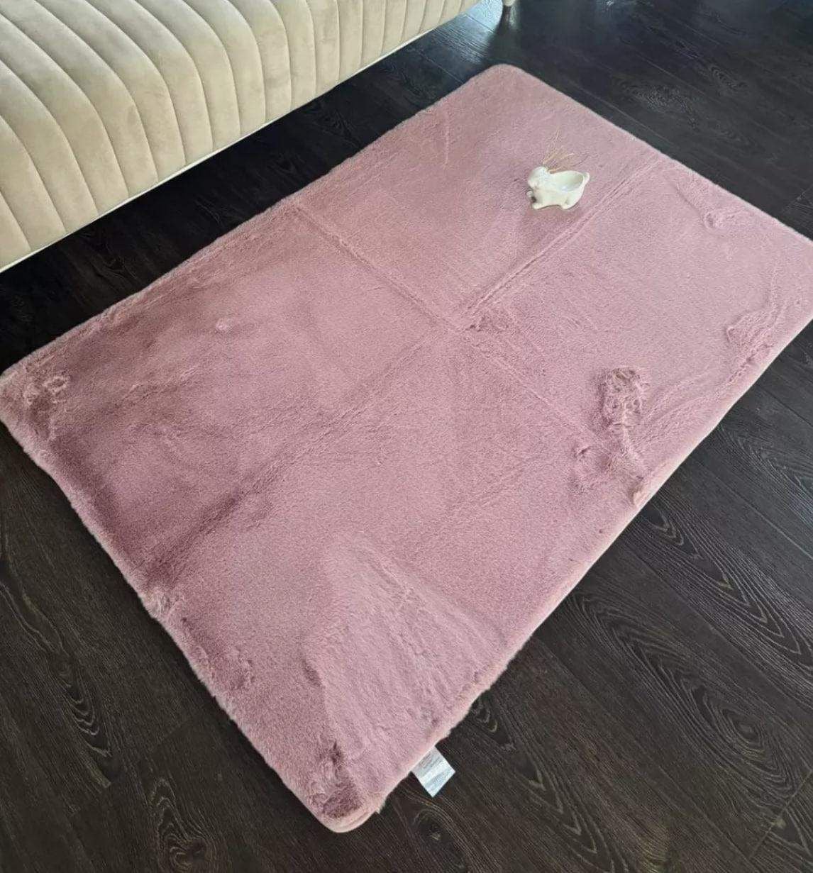 Коврик искусственный мех кролик прямоугольный 120х180см Розовый (П4К-am ...