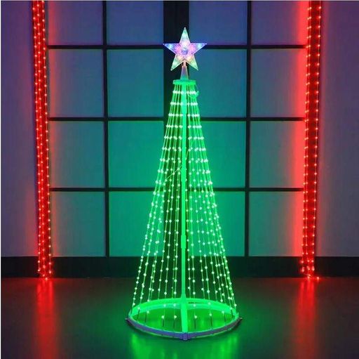 Новорічна конусна ялинка розумна світлодіодна 250см LED гірлянда 340 ...